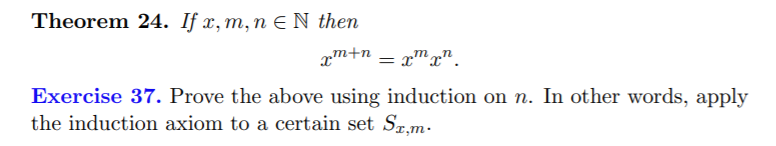 Solved Theorem 24. If x, m, n E N then xm+n = "". Exercise | Chegg.com