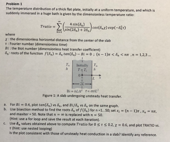 Solved MATLAB The temperature distribution of a thick flat | Chegg.com