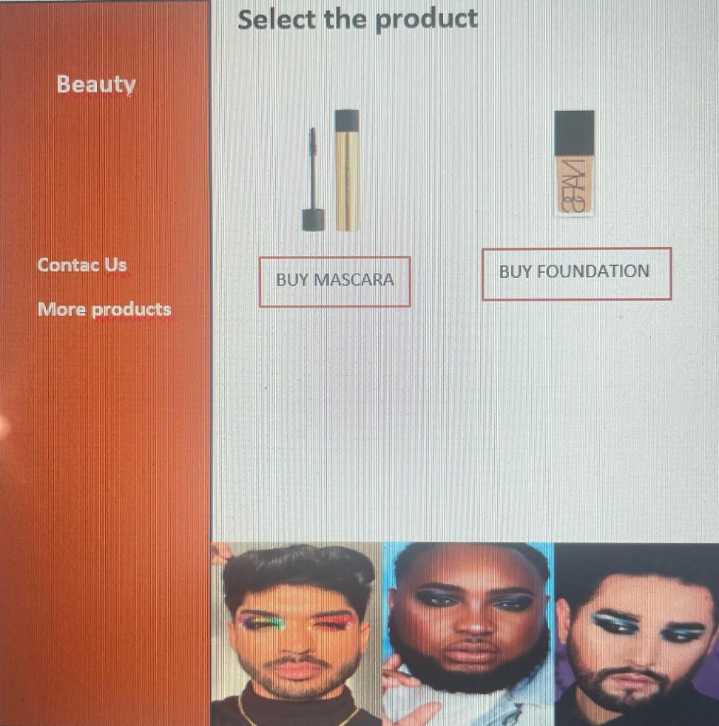 Solved Beauty webiste Using html and external css create a | Chegg.com