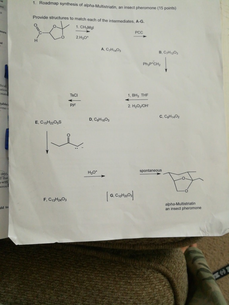 Solved Roadmap synthesis of alpha-Multistriatin, an insect | Chegg.com