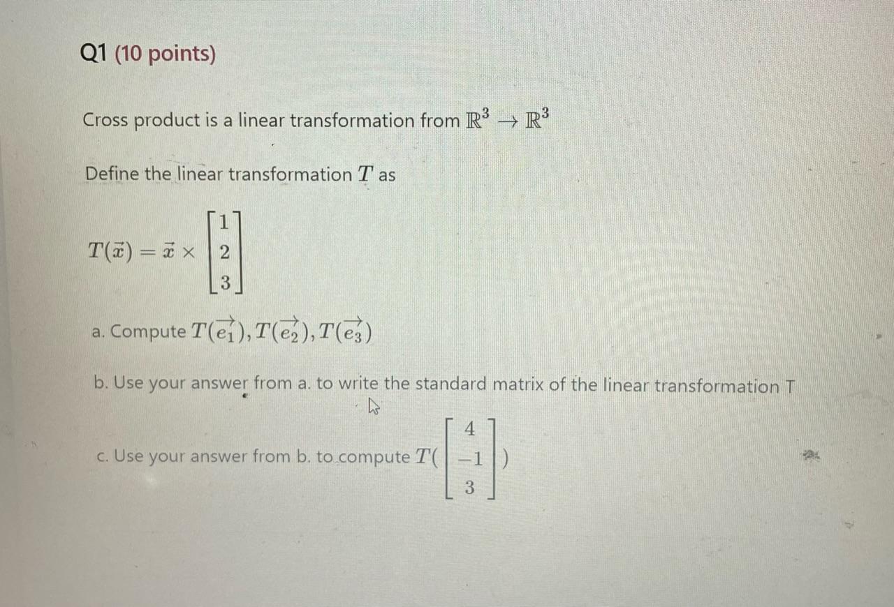 Solved Q2 (10 points) Г4 1 A = 3 1 2 | Chegg.com