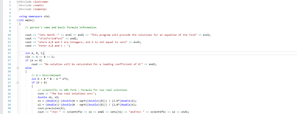 Name Due Date Solutions to the quadratic equation Ax | Chegg.com