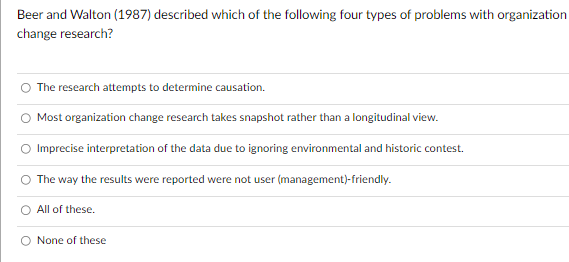 Solved Beer and Walton (1987) described which of the | Chegg.com