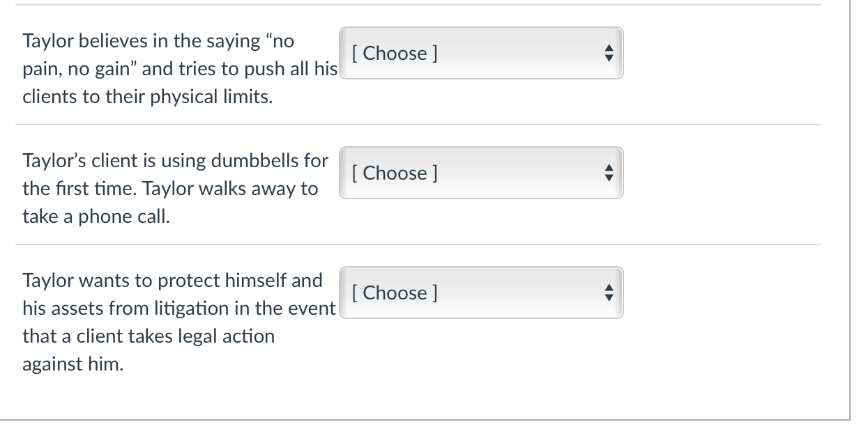 Solved Please use the drop down box option for all | Chegg.com