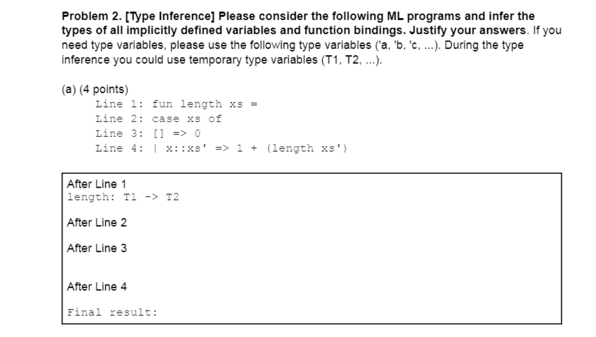 Problem 2. [Type Inference] Please consider the | Chegg.com