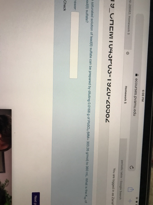 Solved 6:06 PM 을 ecourses.pvamu.edu 0-26582: Homework 5 | Chegg.com