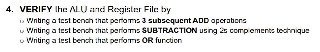 Solved 3. CONNECT the ALU to a Register File (Verilog code | Chegg.com
