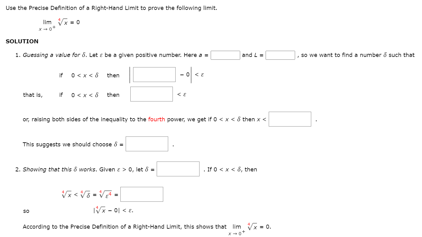 Solved Use the Precise Definition of a Right-Hand Limit to | Chegg.com