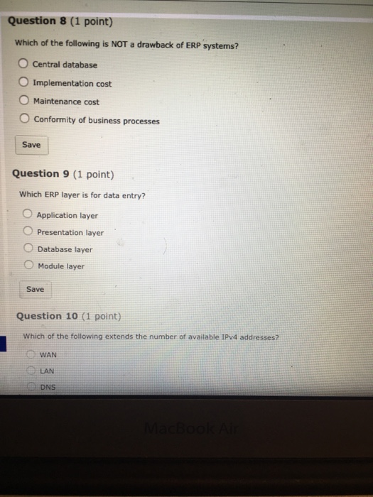 Solved Question 8 (1 point) Which of the following is NOT a | Chegg.com