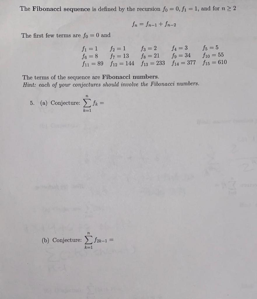 Solved The Fibonacci sequence is defined by the recursion fo | Chegg.com