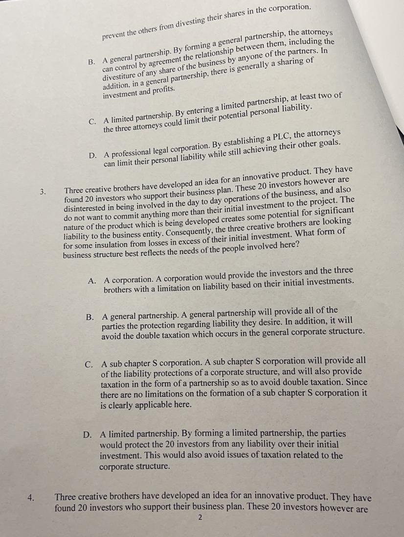 disinterested in being involved in the day to day | Chegg.com