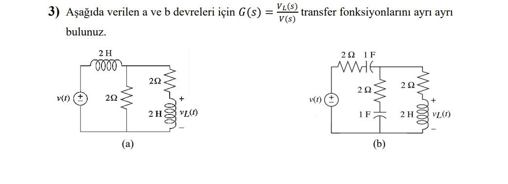 Solved 𝐺(𝑠) =𝑉𝐿(𝑠)/𝑉(𝑠) for circuits a and b | Chegg.com
