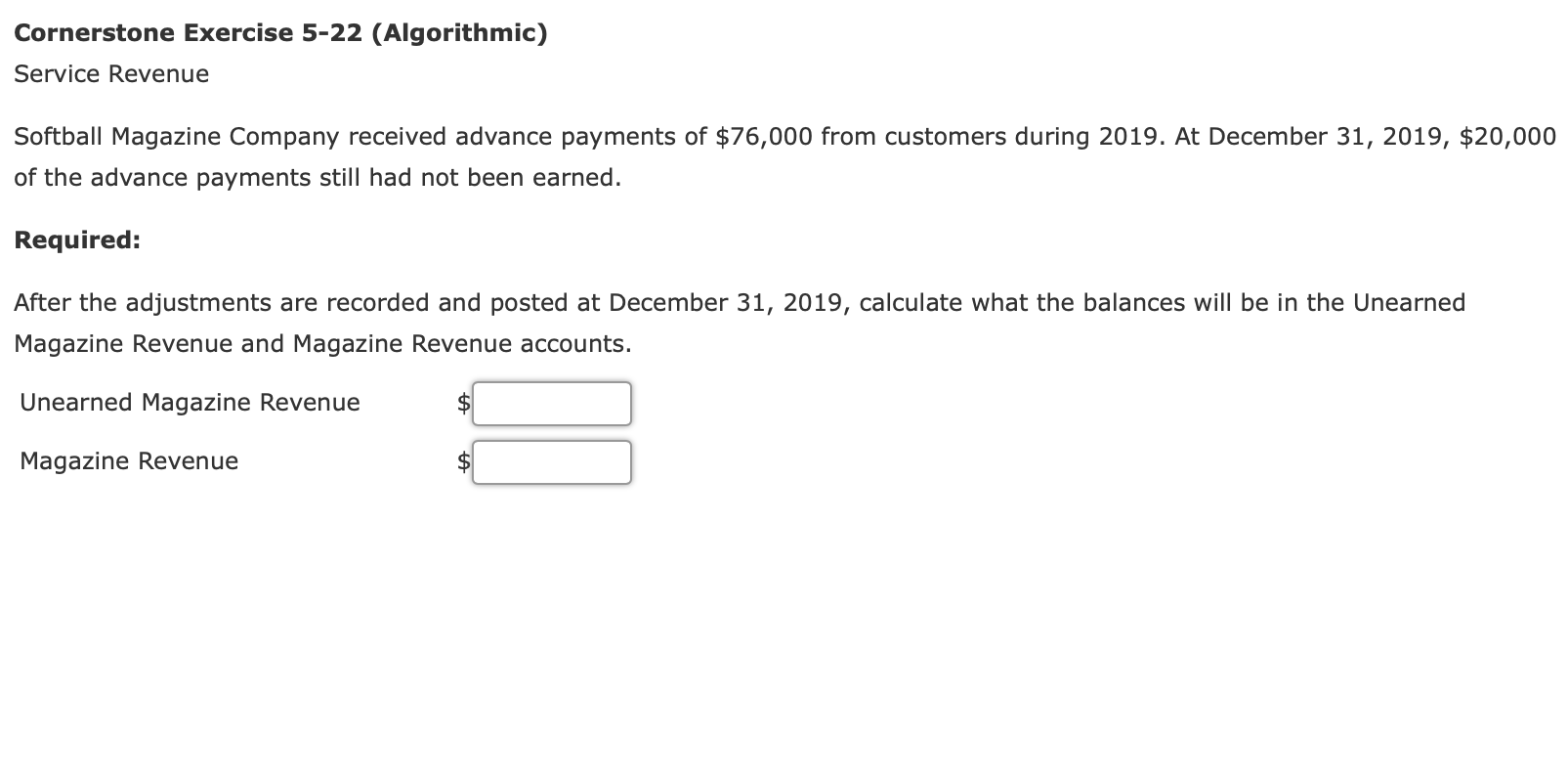 Solved Cornerstone Exercise 5-22 (Algorithmic) Service | Chegg.com