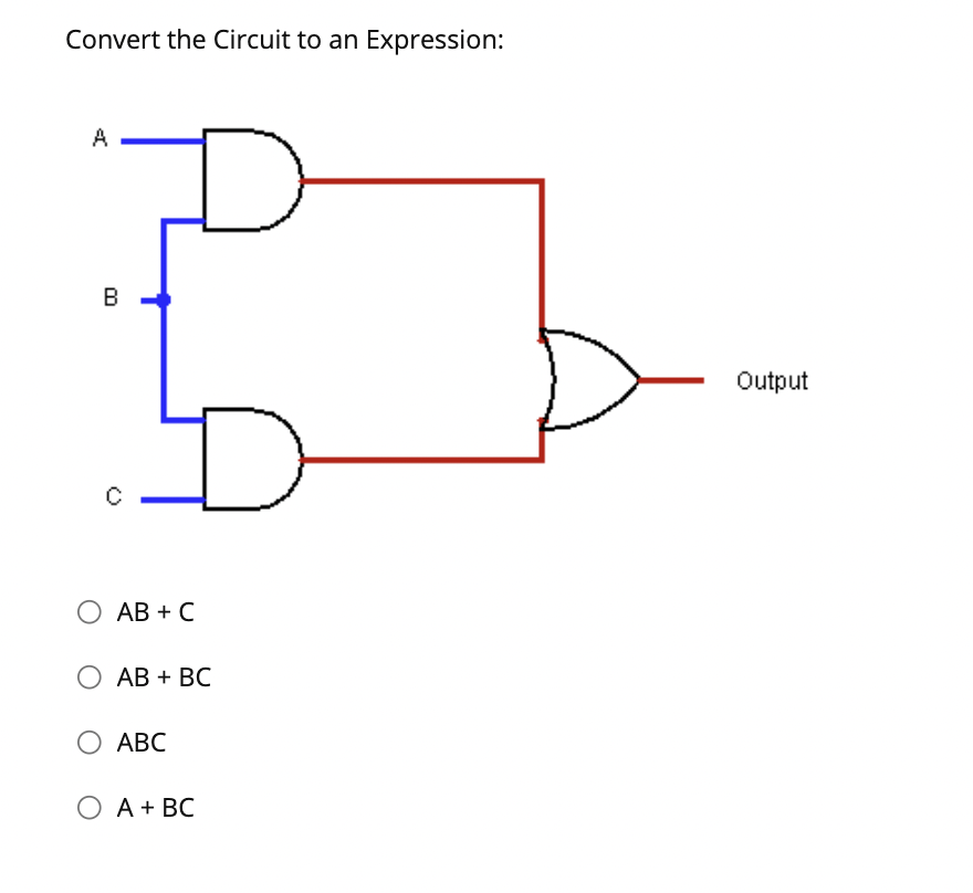 Solved Convert the Circuit to an Expression: AB+CAB+BC ABC | Chegg.com