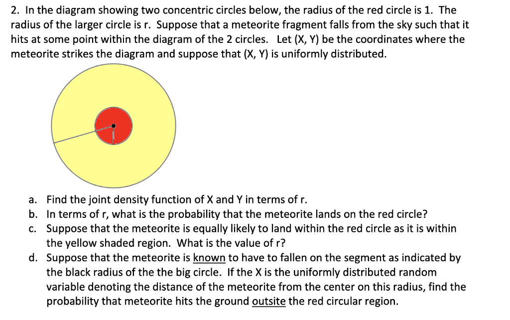 Solved 2. In the diagram showing two concentric circles | Chegg.com