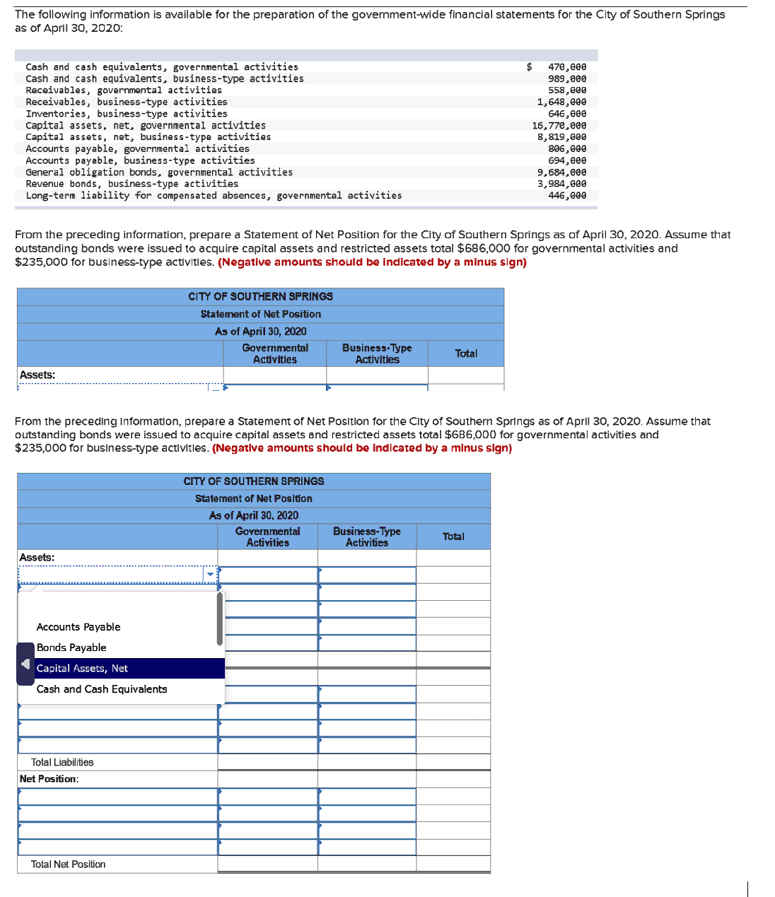 Solved Drop down options in first column under | Chegg.com