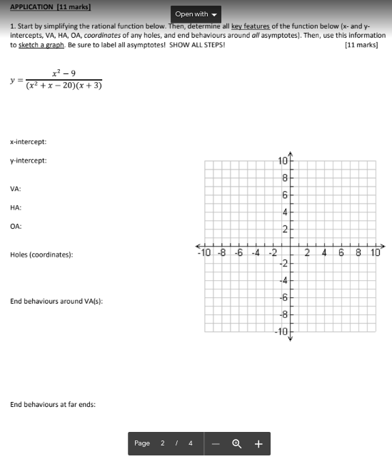 1. Start by simplifying the rational function below. | Chegg.com