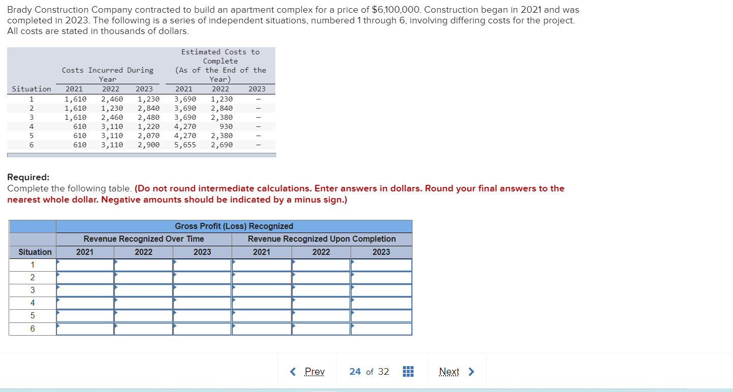 Solved Brady Construction Company contracted to build an | Chegg.com