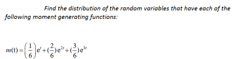 Solved Find the distribution of the random variables that | Chegg.com