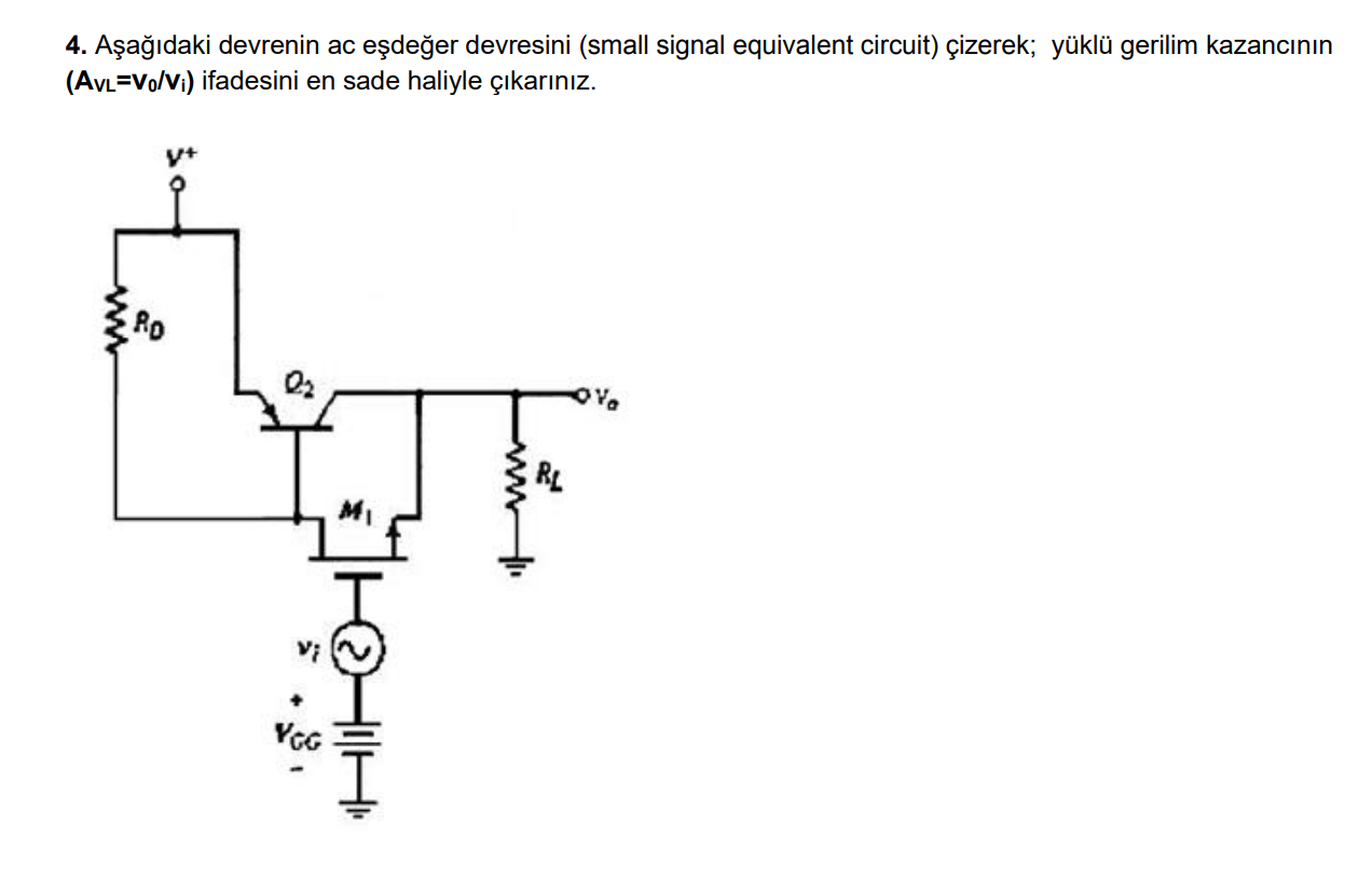 Solved Draw small signal equivalent circuit of the given | Chegg.com