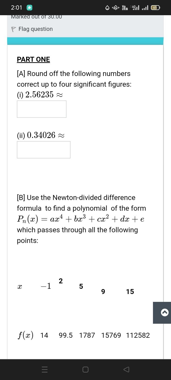 Solved [B] Use the Newton-divided difference formula to find | Chegg.com