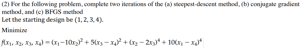 2 For The Following Problem Complete Two