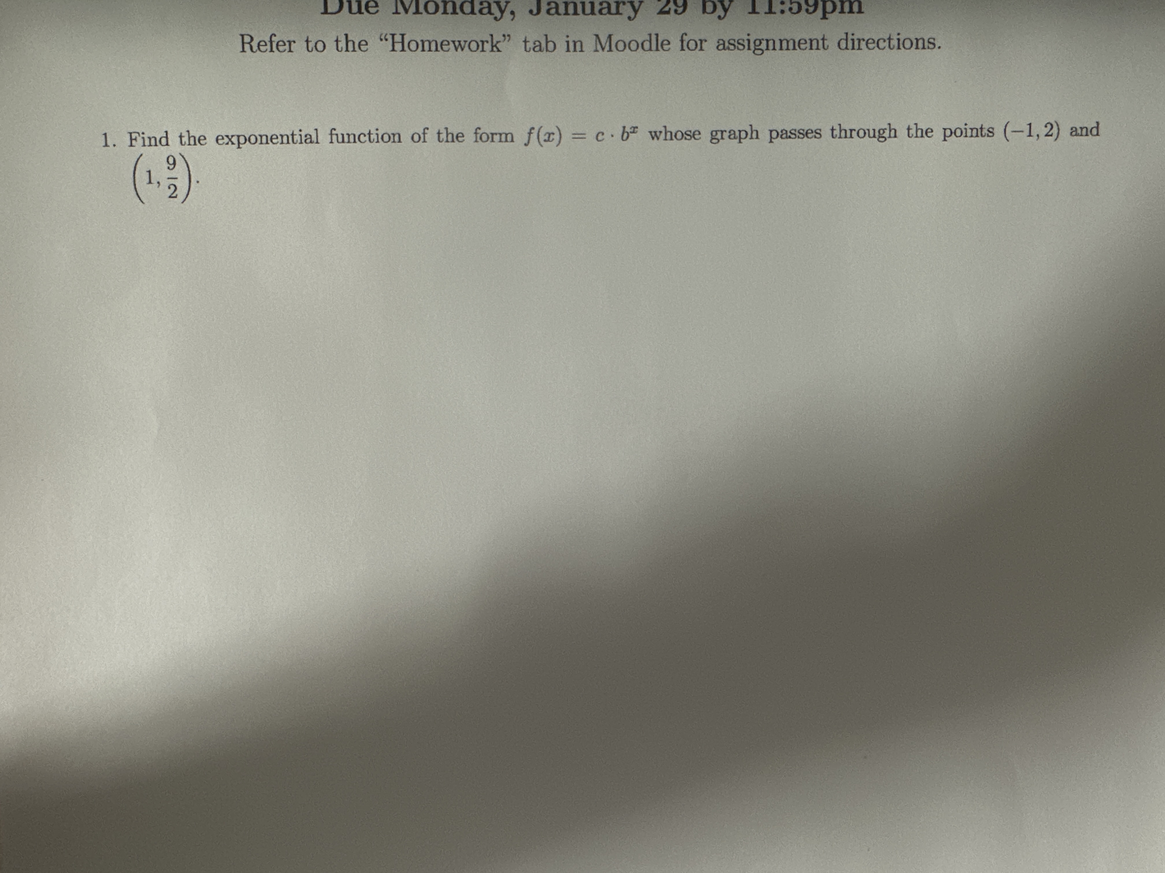 Solved Find the exponential function of the form f(x)=c*bx | Chegg.com