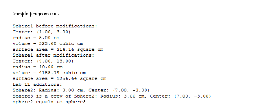 Solved Task#2: (a) Modify the Sphere class that you | Chegg.com