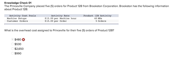 Solved Knowledge Check 01 The Princeville Company placed | Chegg.com