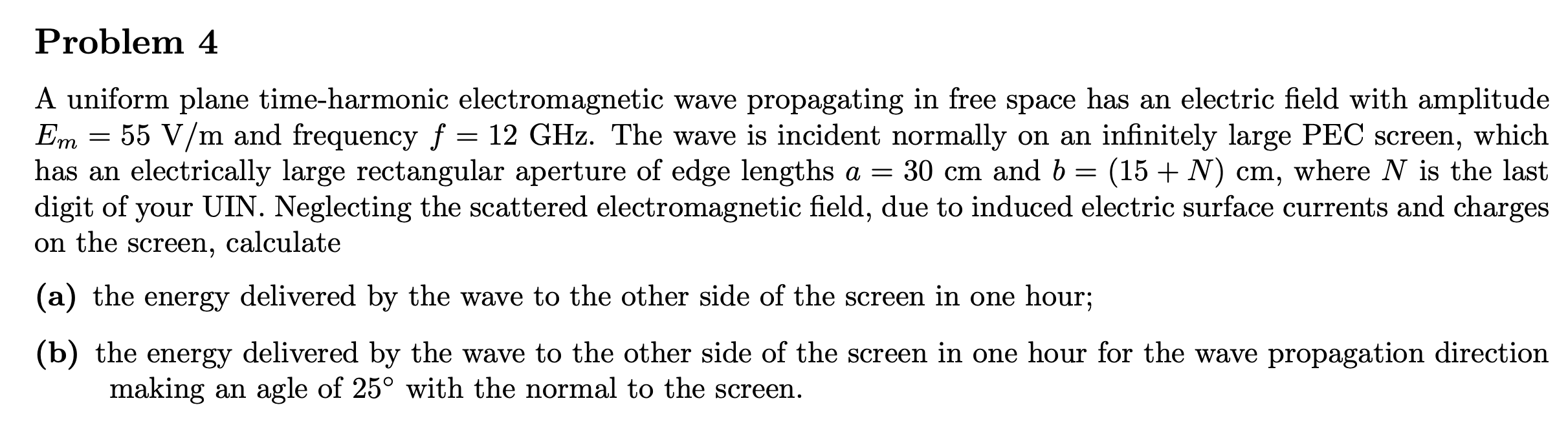 Solved A uniform plane time-harmonic electromagnetic wave | Chegg.com