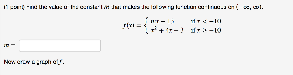 Solved (1 point) Find the value of the constant m that makes | Chegg.com