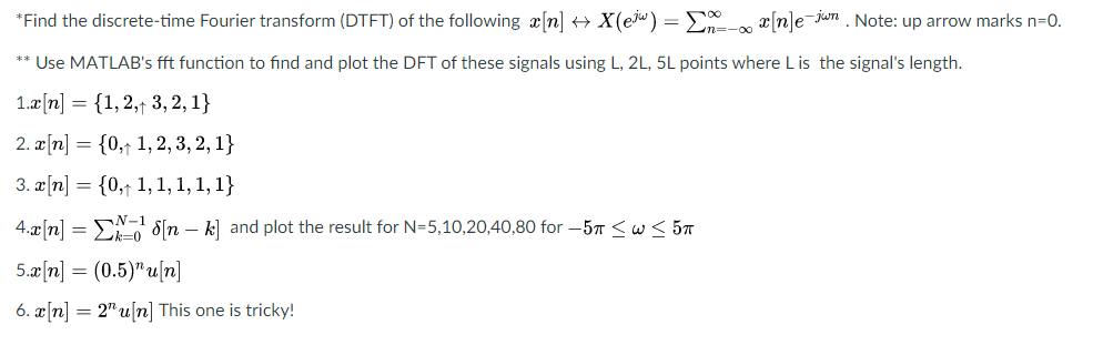 Solved *Find the discrete-time Fourier transform (DTFT) of | Chegg.com