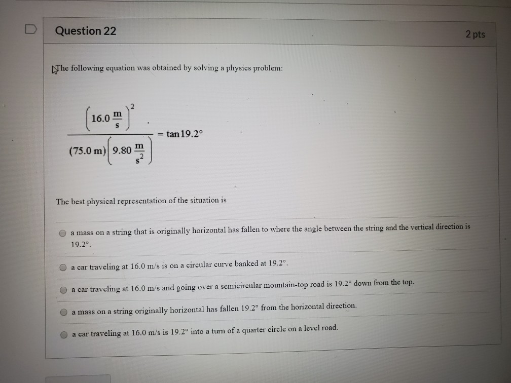 Solved Question 22 2 pts NThe following equation was | Chegg.com Solved Question 22 2 pts NThe following equation was | Chegg.com
