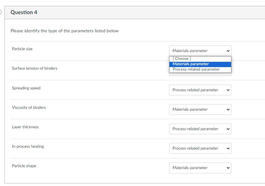 Solved Please identify the type of the parameters listed | Chegg.com