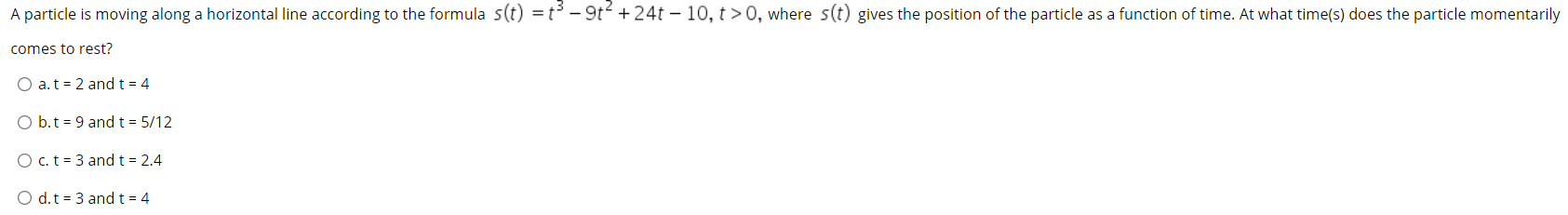 Solved A particle is moving along a horizontal line | Chegg.com
