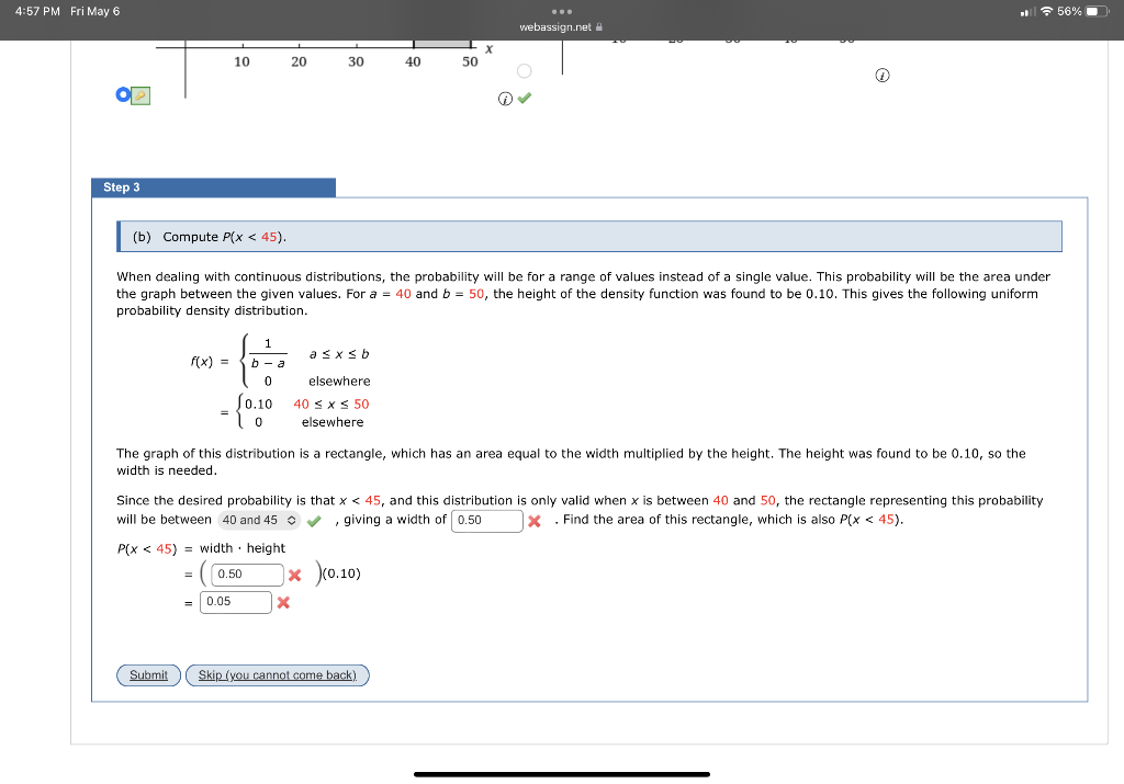 Solved 4:57 PM Fri May 6 56% webassign.net H 해 10 20 30 40 X | Chegg.com