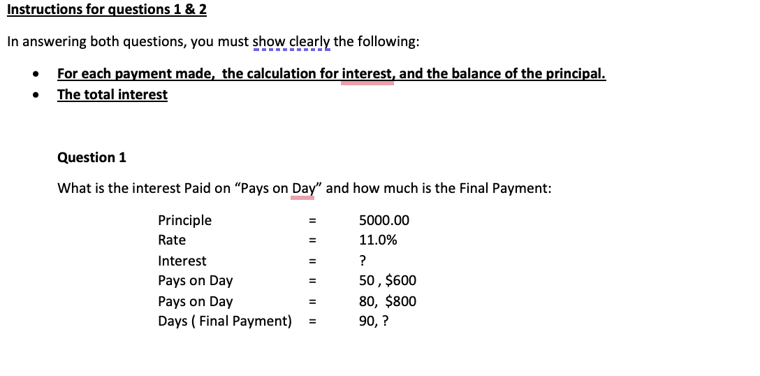 Solved nstructions for questions 1&2 n answering both | Chegg.com
