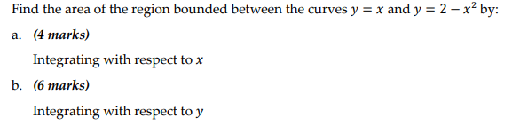 Solved Find the area of the region bounded between the | Chegg.com