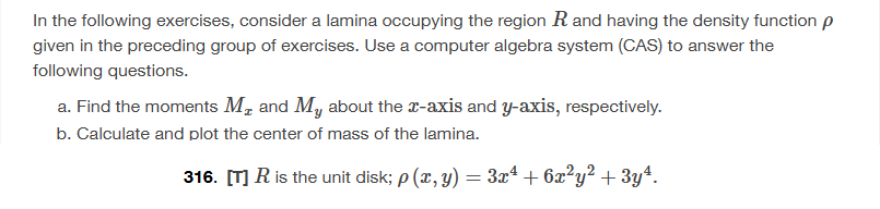 Solved In ﻿the following exercises, consider a lamina | Chegg.com