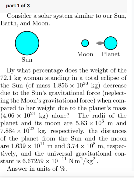 Solved part 1 of 3 Consider a solar system similar to our | Chegg.com