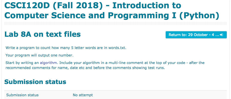Solved CSCI120D (Fall 2018) Introduction to Computer Science | Chegg.com