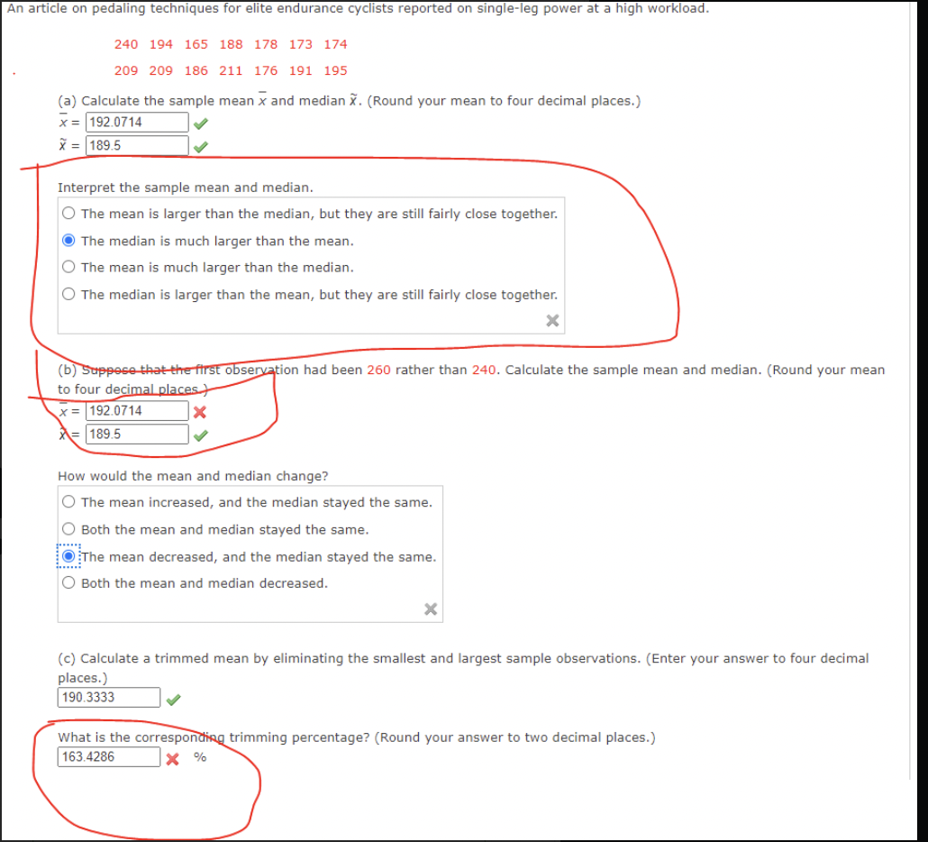 Solved How would the mean and median change? The mean | Chegg.com