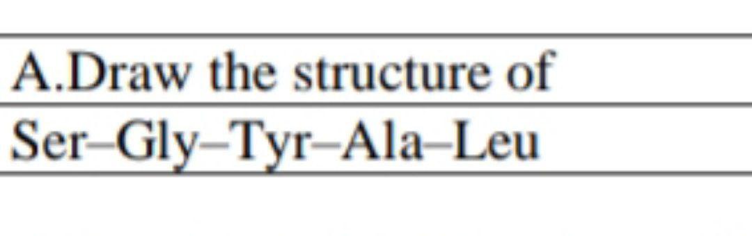 Solved A.Draw the structure of Ser-Gly-Tyr-Ala-Leu | Chegg.com