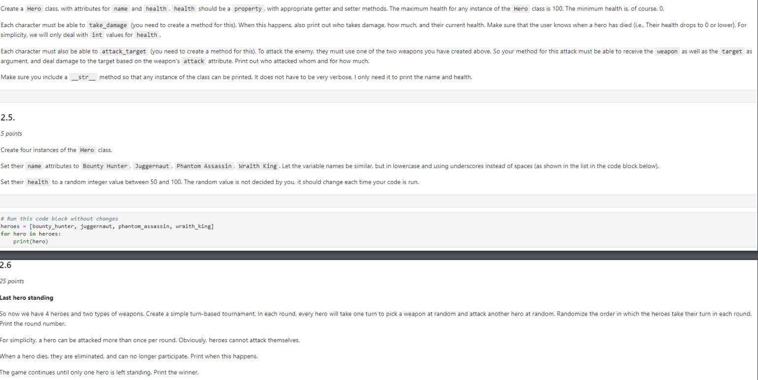 Solved 2.1 Create a parent Weapon class, with an attribute | Chegg.com