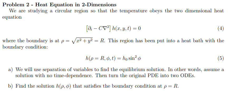 Solved Problem 2 - Heat Equation in 2-Dimensions We are | Chegg.com
