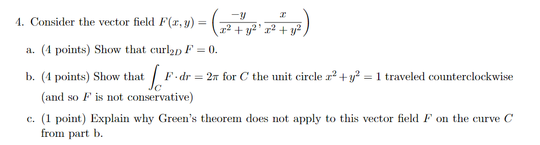 Solved Consider the vector field | Chegg.com