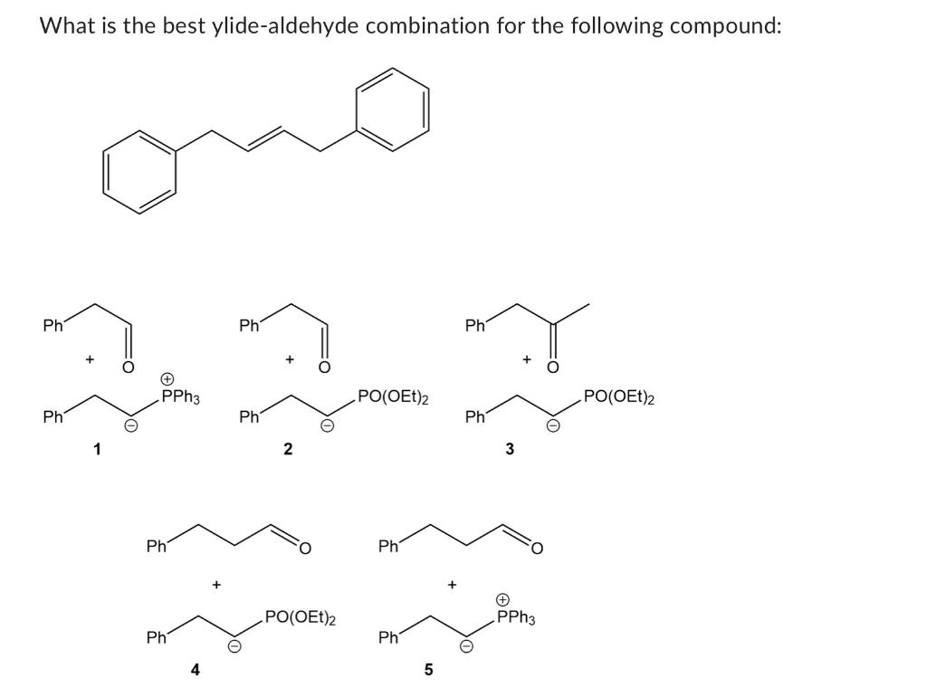 Solved What is the best ylide-aldehyde combination for the | Chegg.com