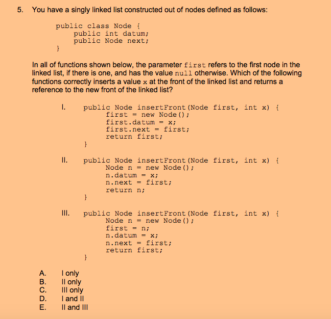Solved 5. You have a singly linked list constructed out of | Chegg.com