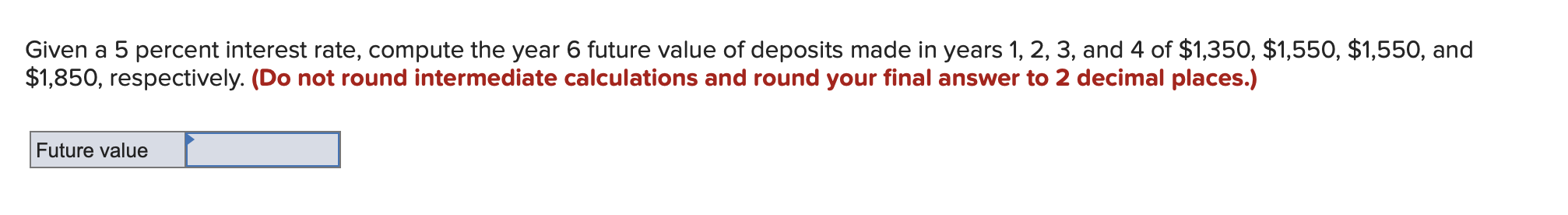 Solved Given a 5 percent interest rate, compute the year 6 | Chegg.com