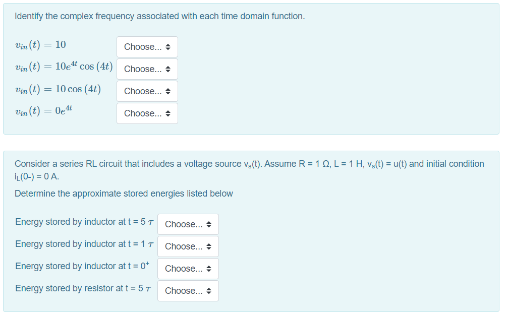 Solved Identify the complex frequency associated with each | Chegg.com